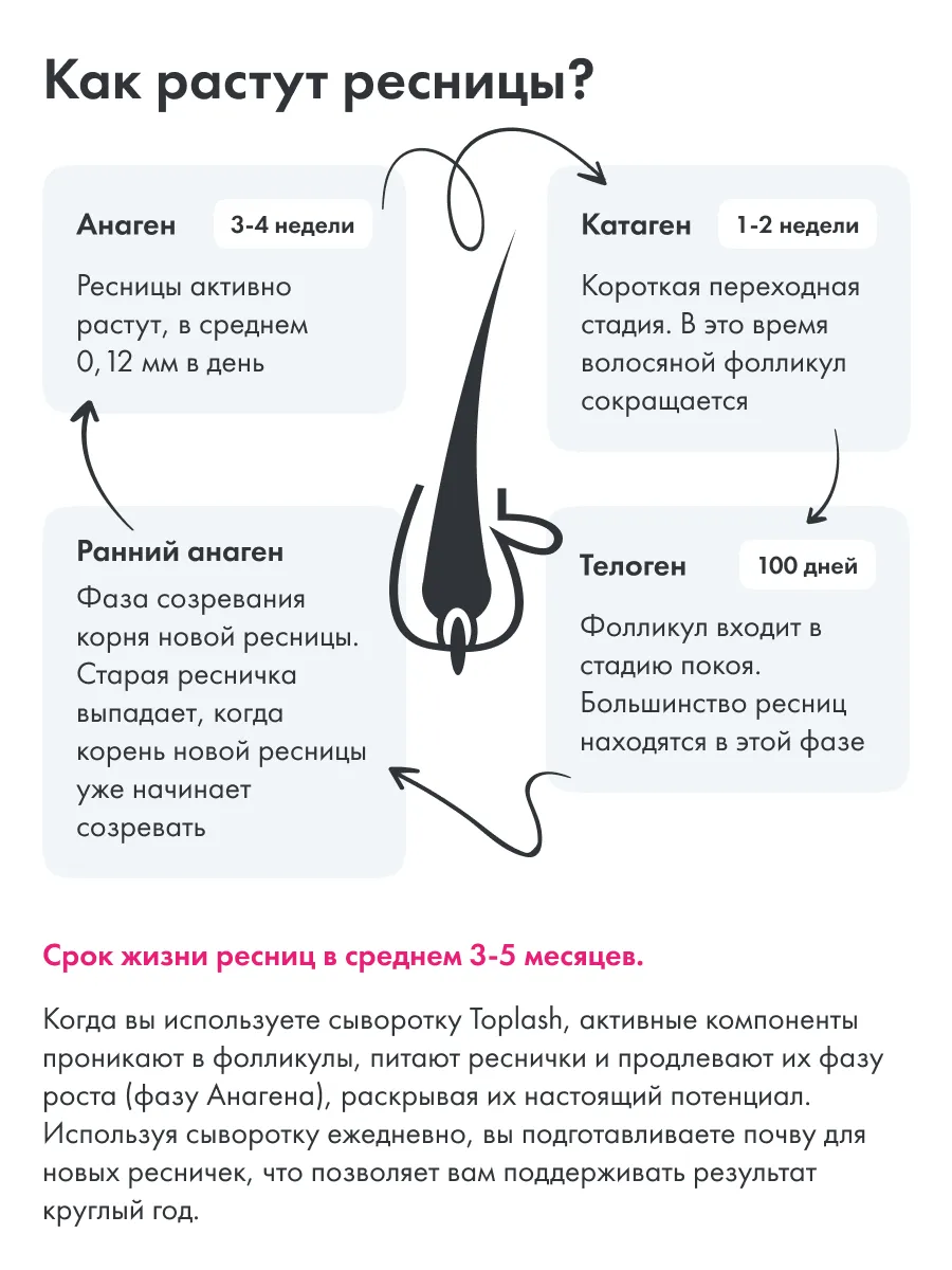 Средство для роста ресниц и бровей 3 мл Toplash купить по цене 2 424 ...
